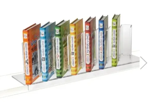 acrylic table top zig zag books display holder - Library Supplies Singapore