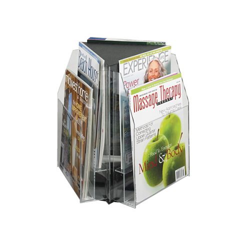 Table top brochure spinner revolve easily to show 6 brochure literature ...
