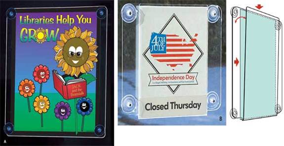 Glass mount sign holder include 4 suction cup stay on the glass door or ...